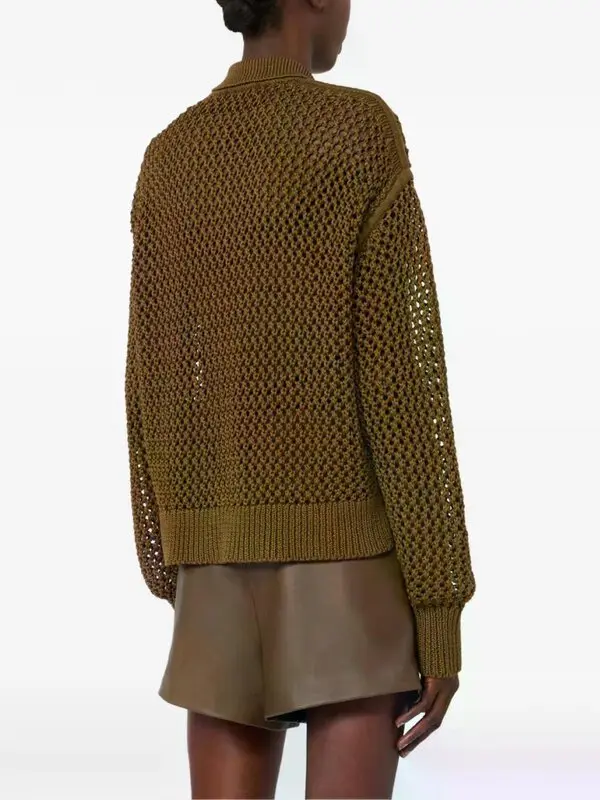 Max Mara Open-knit Button-up Cardigan