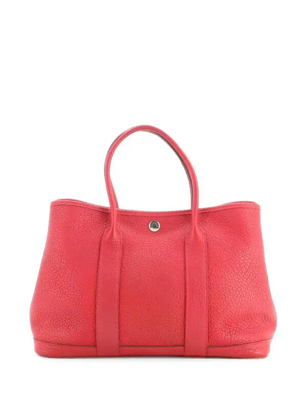 Hermès Garden Party Leather 30 Tote Bag - Red