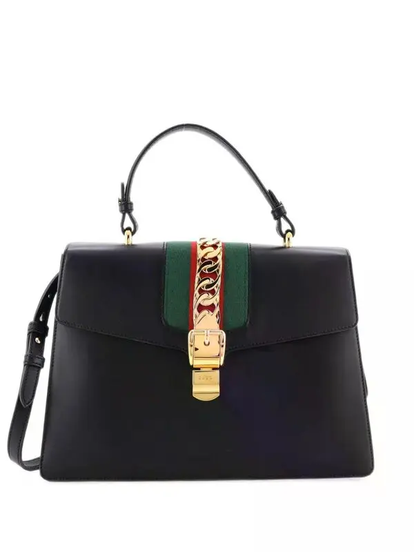 Gucci Sylvie Top Handle Bag Leather Medium Satchel