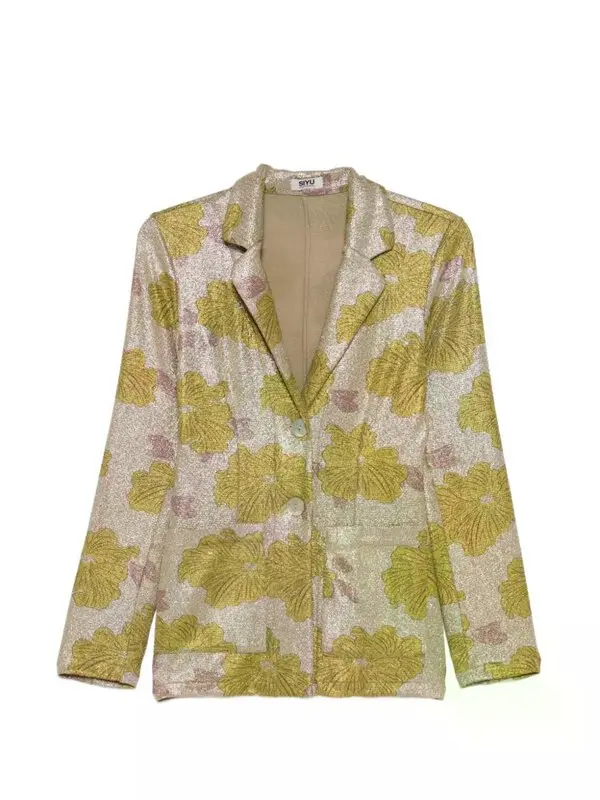 SIYU Floral-print Single-breasted Blazer