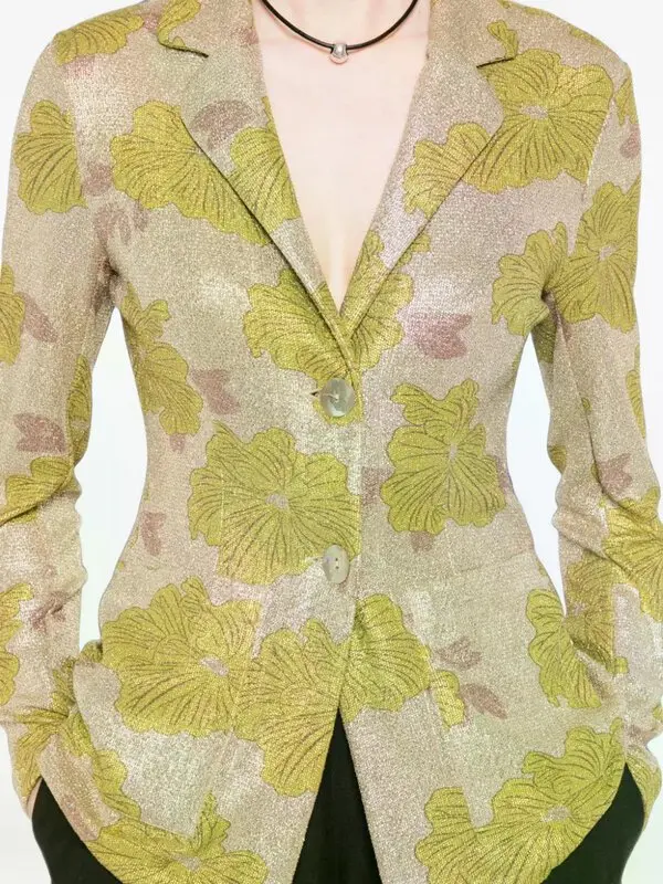 SIYU Floral-print Single-breasted Blazer
