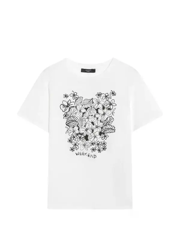 Max Mara Floral-print T-shirt - White