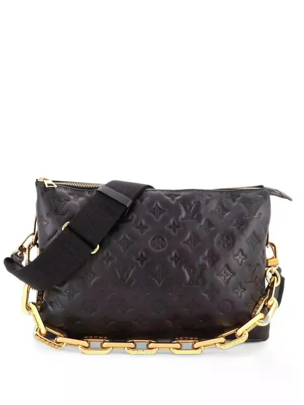 LOUIS VUITTON Coussin Bag Monogram Embossed Lambskin Mm Crossbody Bag - Black