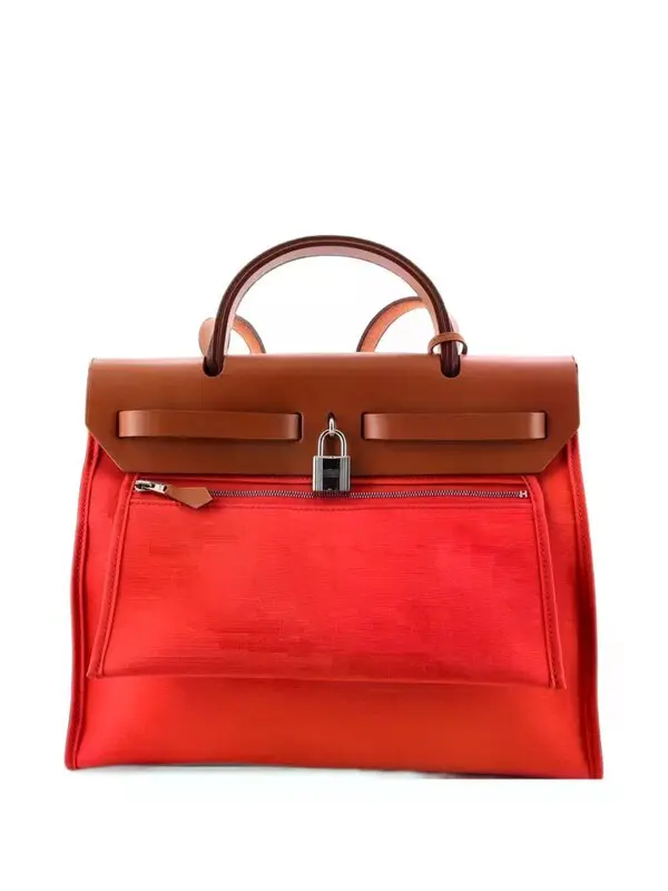 Hermès Herbag Zip Leather And Toile 31 Shoulder Bag