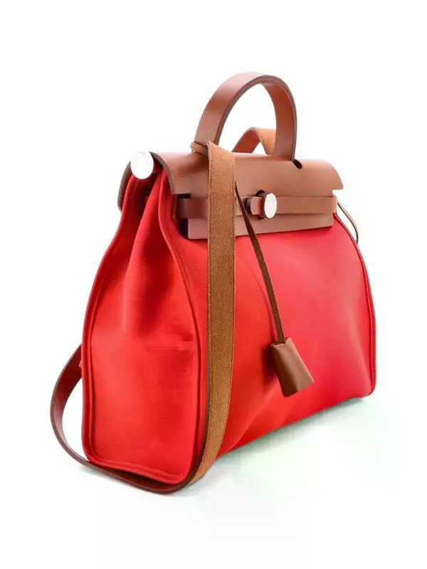 Hermès Herbag Zip Leather And Toile 31 Shoulder Bag