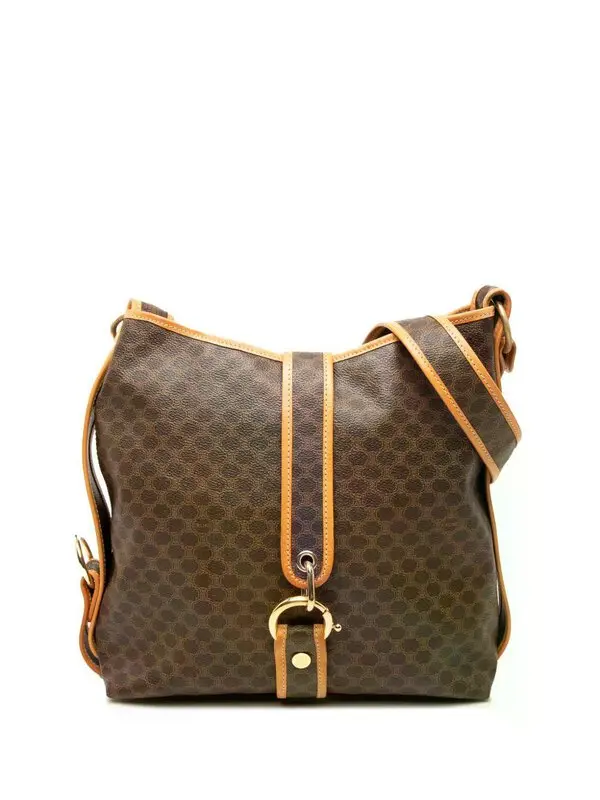 Celine 20th Century Macadam Coated Canvas Crossbody Bag - Brown