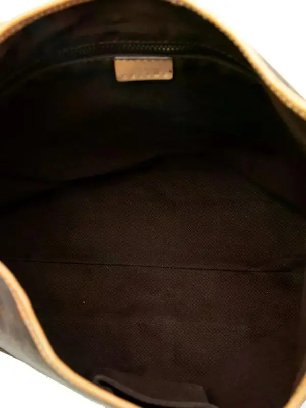 Celine 20th Century Macadam Coated Canvas Crossbody Bag - Brown