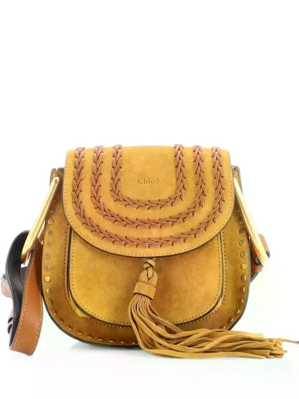 Chloé Hudson Handbag Whipstitch Suede Mini Crossbody Bag - Brown