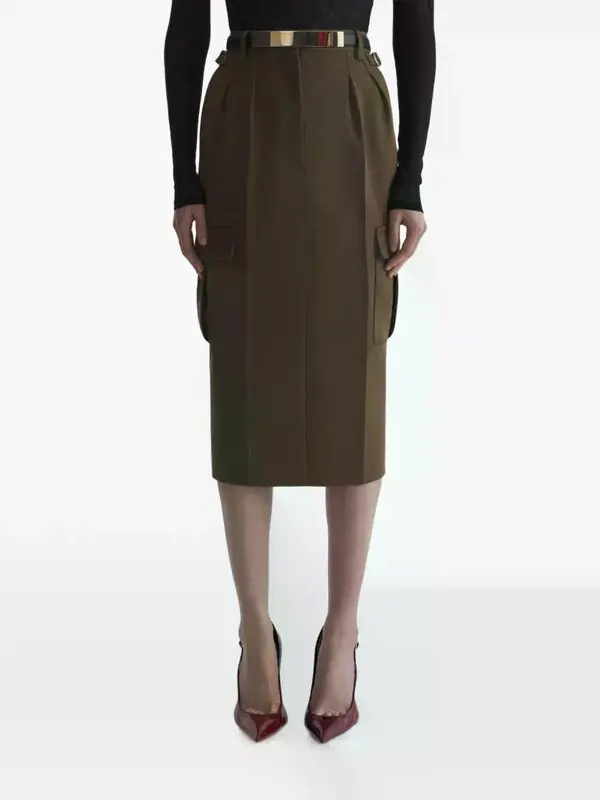 MUGLER Kaki Cargo Shirt - Brown