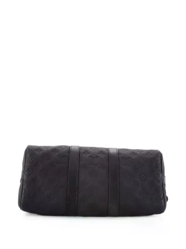 LOUIS VUITTON Keepall Bandouliere Bag Monogram Taurillon Leather 35 Travel Bag - Black