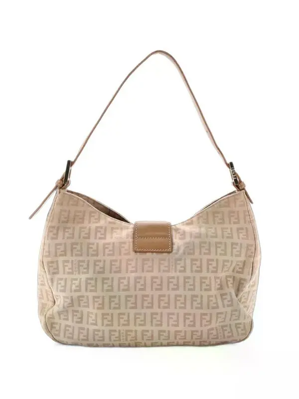 Fendi Zucchino Canvas Medium Shoulder Bag - Neutrals