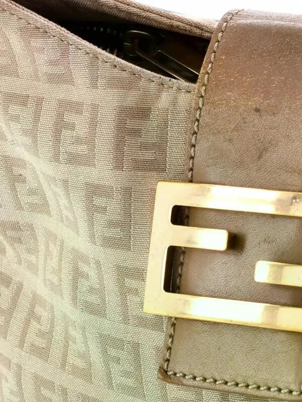 Fendi Zucchino Canvas Medium Shoulder Bag