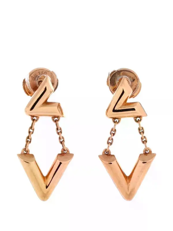 LOUIS VUITTON Volt Upside Down 18k Rose Gold Earrings