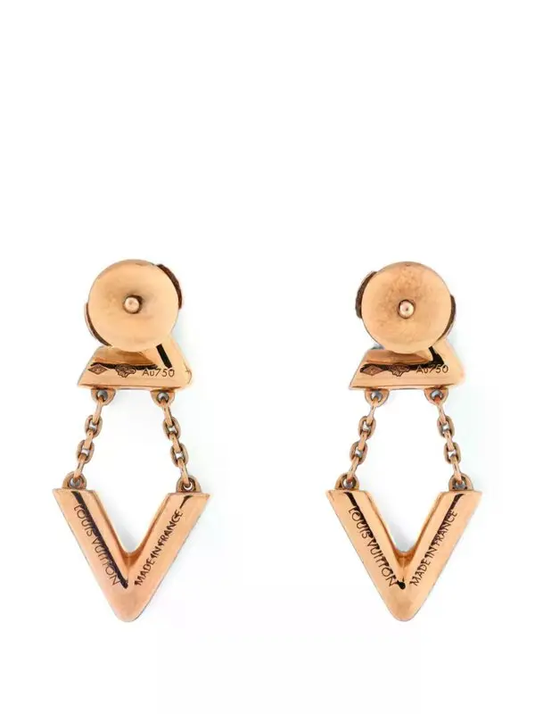 LOUIS VUITTON Volt Upside Down 18k Rose Gold Earrings