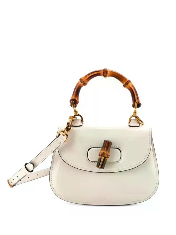 Gucci Bamboo 1947 Top Handle Bag Leather Mini Shoulder Bag - Neutrals