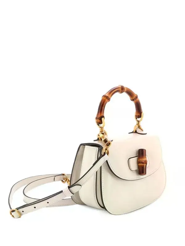 Gucci Bamboo 1947 Top Handle Bag Leather Mini Shoulder Bag - Neutrals