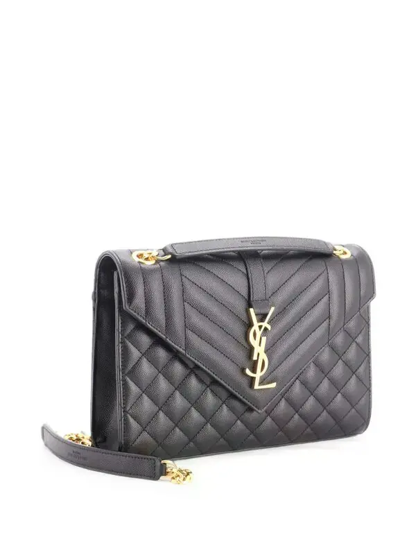 Saint Laurent Classic Monogram Envelope Satchel Mixed Matelasse Leather Medium Shoulder Bag
