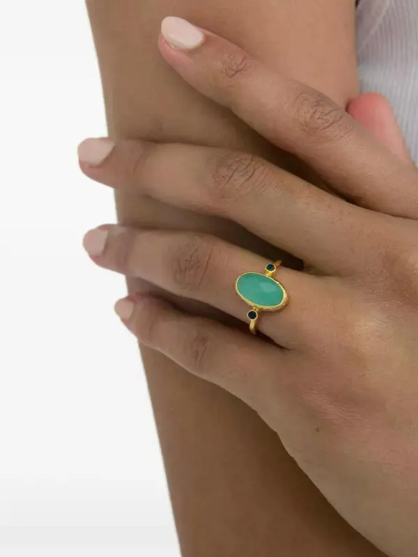 OTTOMAN HANDS Lucia Aqua Chalcedony Rings