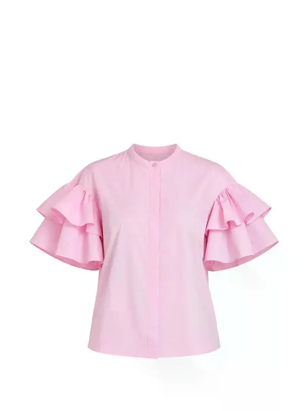 PSOPHIA Ruffled-sleeve Poplin Shirt
