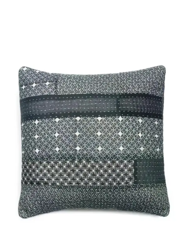 MAHARISHI Sashiko-stitch Patchwork Cushion