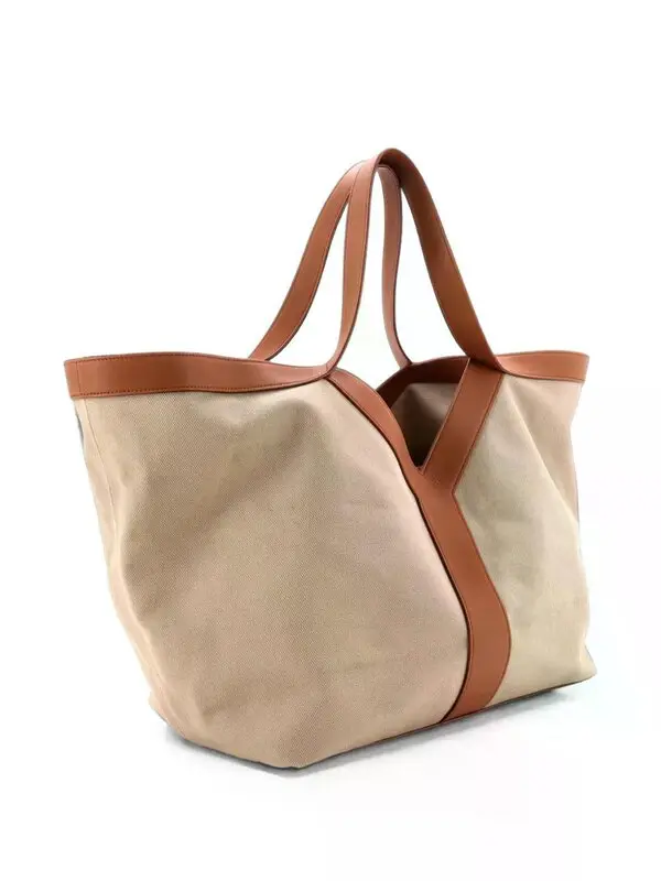 Saint Laurent Y Canvas With Leather Medium Tote Bag