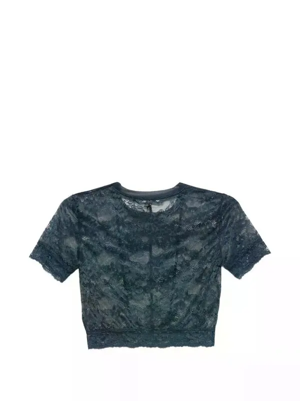 Patrizia Pepe Lace-panelled Cropped T-shirt