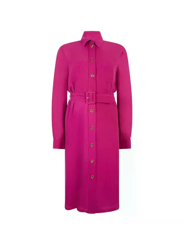 Moschino Belted Midi Shirt Dress - Pink