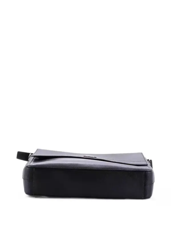 Prada Logo Flap Messenger Bag Saffiano Leather Medium Crossbody Bag
