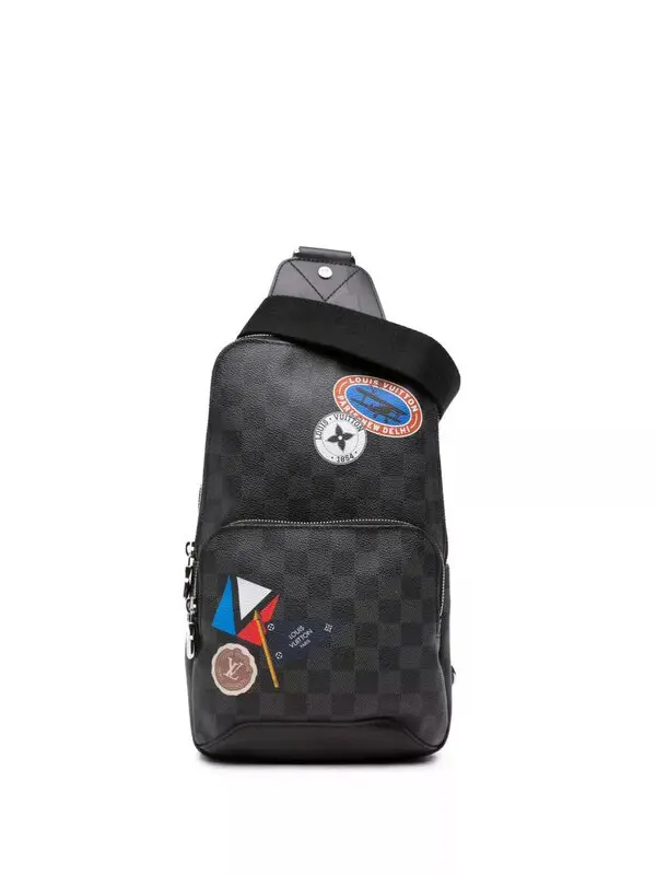 LOUIS VUITTON 2017 Damier Graphite League Avenue Sling Crossbody Bag - Black