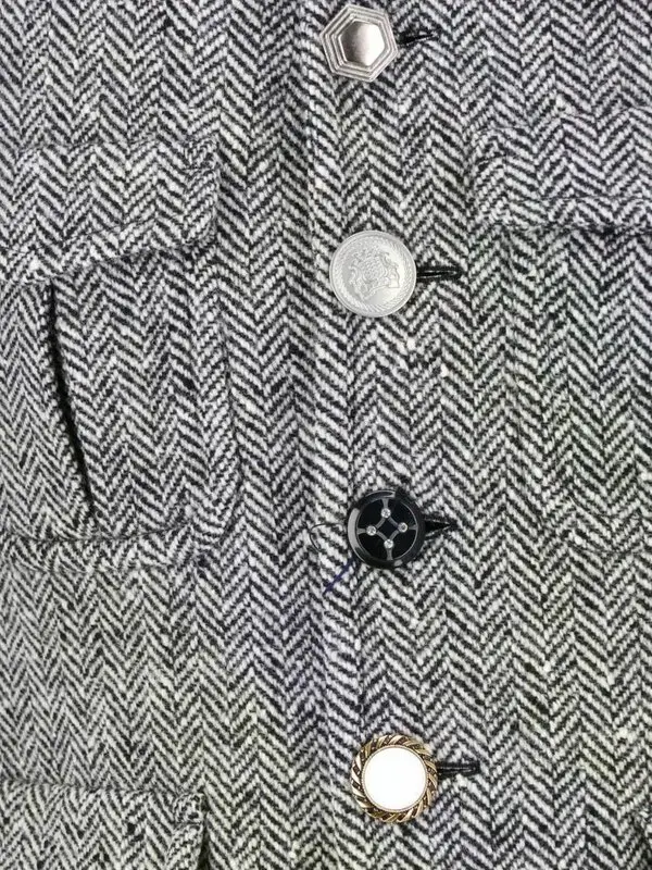 Junya Watanabe Herringbone-pattern Button-up Jacket