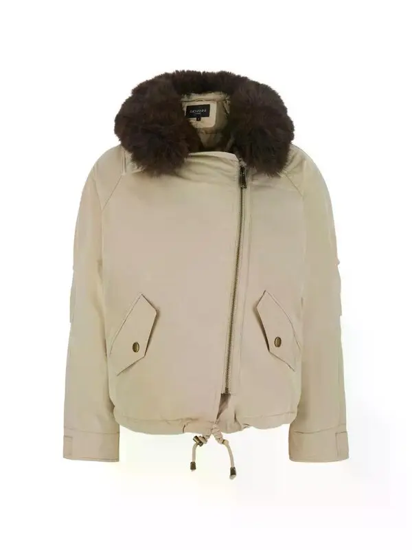 GIOVANNI PARIS Erin Faux-fur Trim Drawstring Jacket