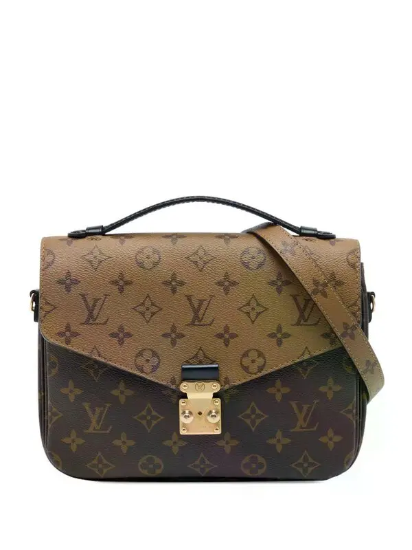 LOUIS VUITTON 2000-2026 Monogram Reverse Pochette Metis Satchel - Brown