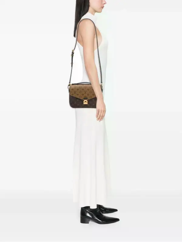 LOUIS VUITTON 2000-2026 Monogram Reverse Pochette Metis Satchel - Brown