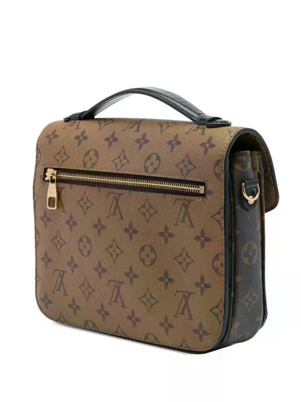 LOUIS VUITTON 2000-2026 Monogram Reverse Pochette Metis Satchel - Brown