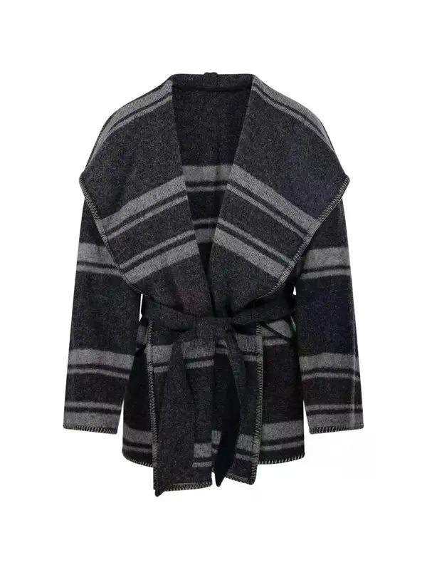 MARANT ETOILE Angy Striped Belted Coat
