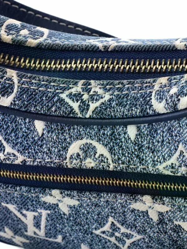LOUIS VUITTON Loop Handbag Monogram Jacquard Denim Hobo Bag - Blue