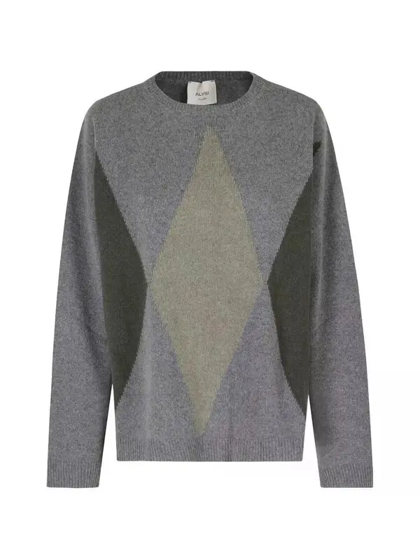 ALYSI Argyle-pattern Wool Sweater