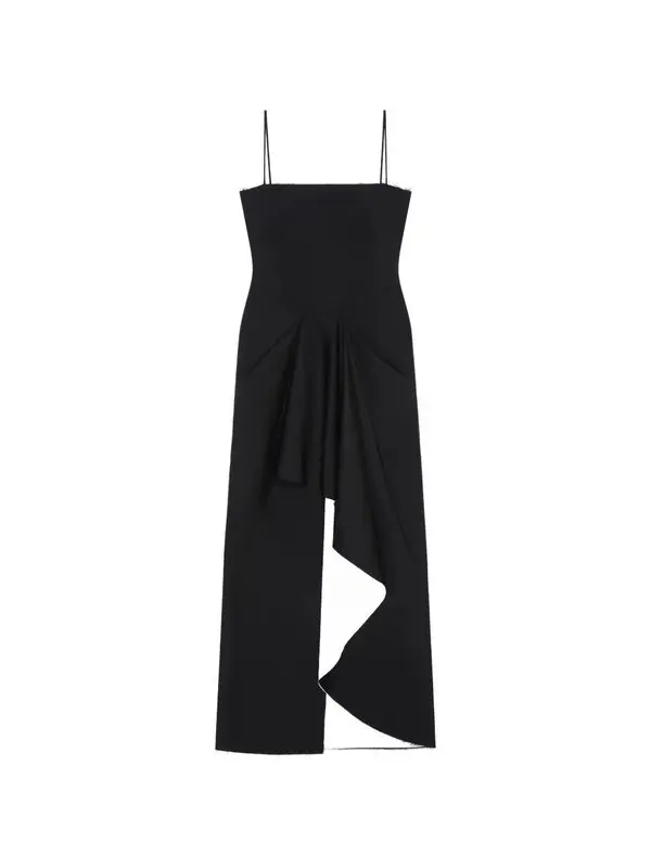 Givenchy Sliced Long Wrapped Dress In Wool And Mohair