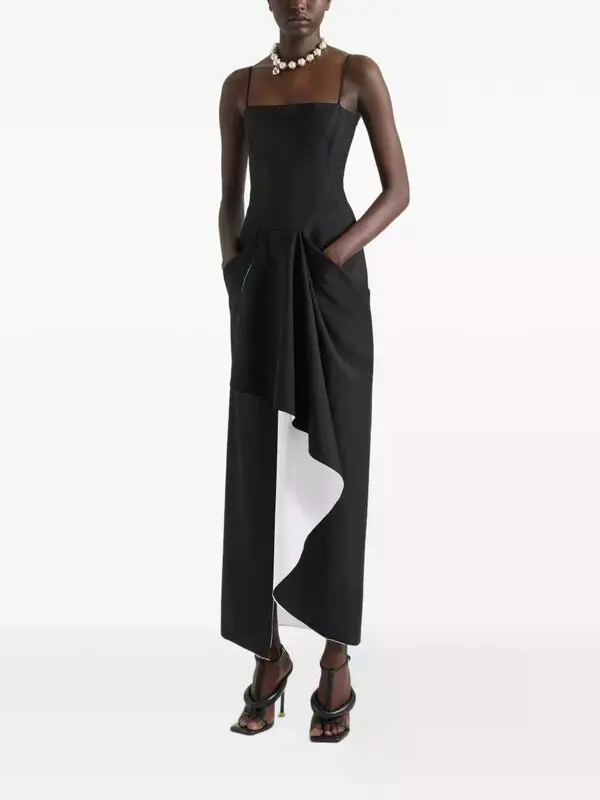 Givenchy Sliced Long Wrapped Dress In Wool And Mohair