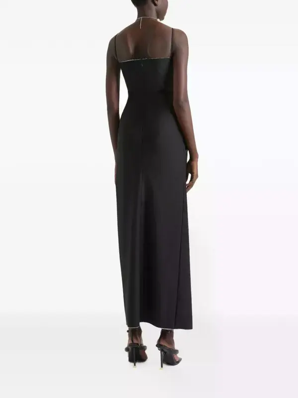 Givenchy Sliced Long Wrapped Dress In Wool And Mohair