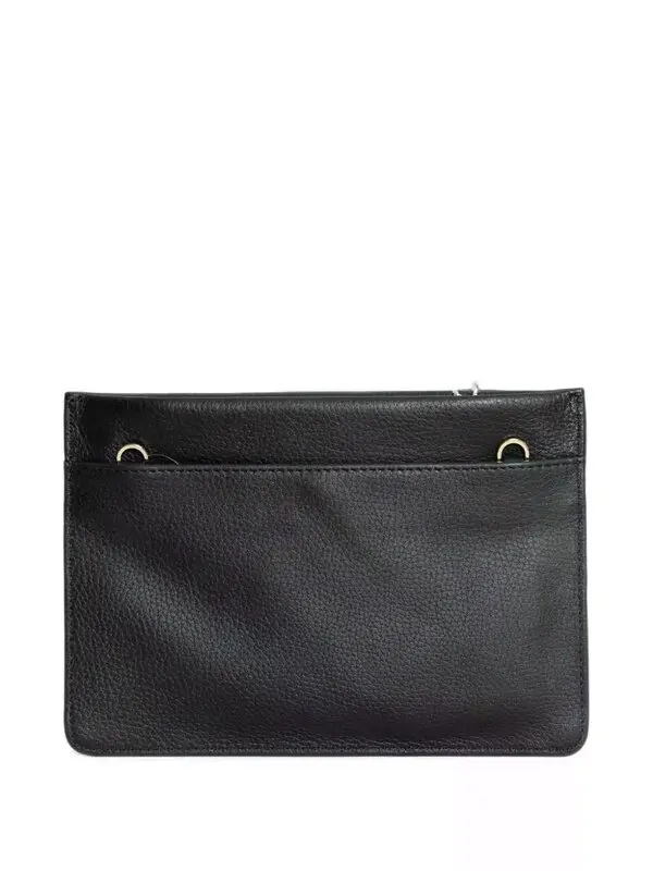 Patrizia Pepe Logo-print Pebbled-texture Clutch Bag