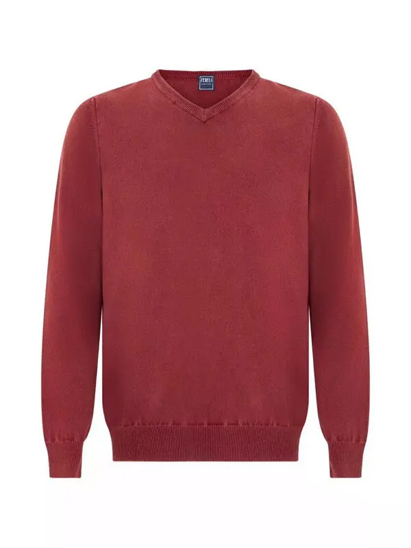 Fedeli Fine-knit V-neck Sweater