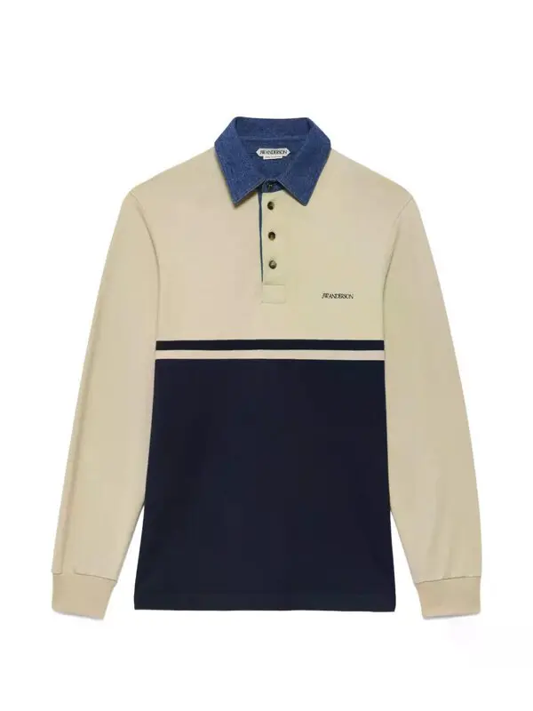 JW Anderson Denim-collar Colour-block Polo Shirt