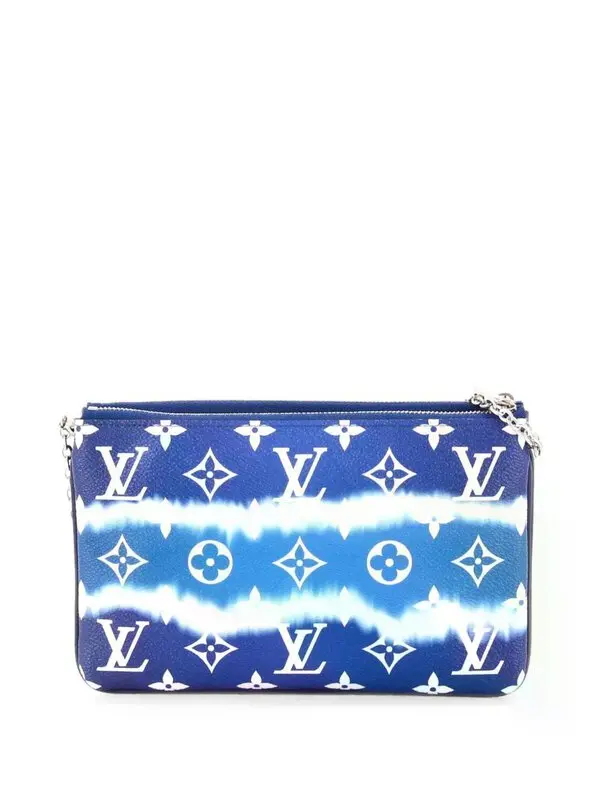 LOUIS VUITTON Double Zip Pochette Limited Edition Escale Monogram Giant Clutch Bag - Blue