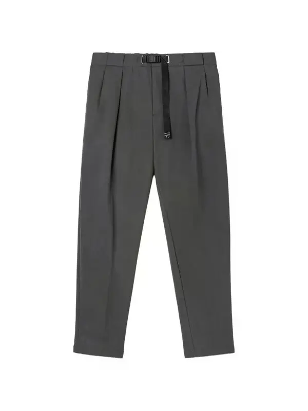 WHITE SAND Steve Pleated Twill Trousers - Grey