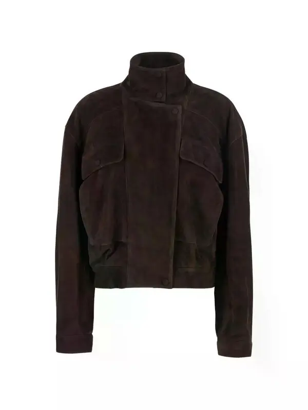 Nour Hammour Quincy High-neck Suede Jacket