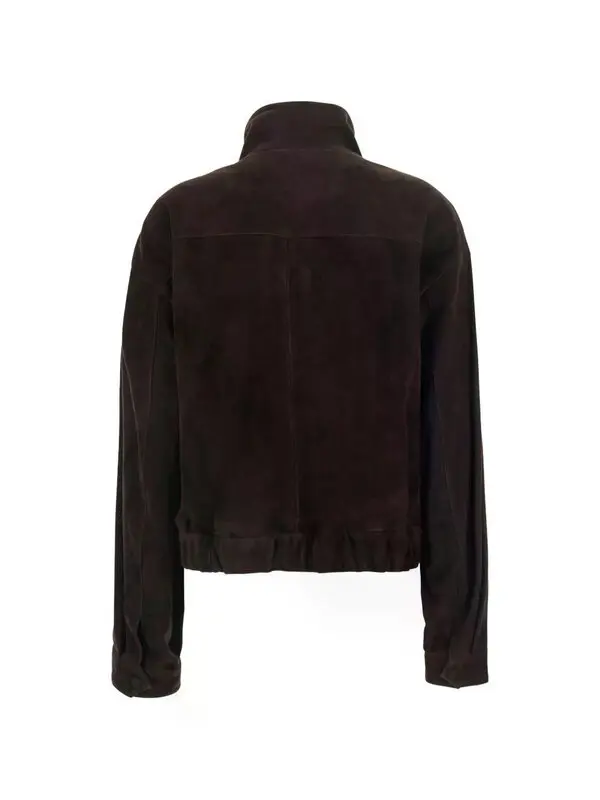 Nour Hammour Quincy High-neck Suede Jacket