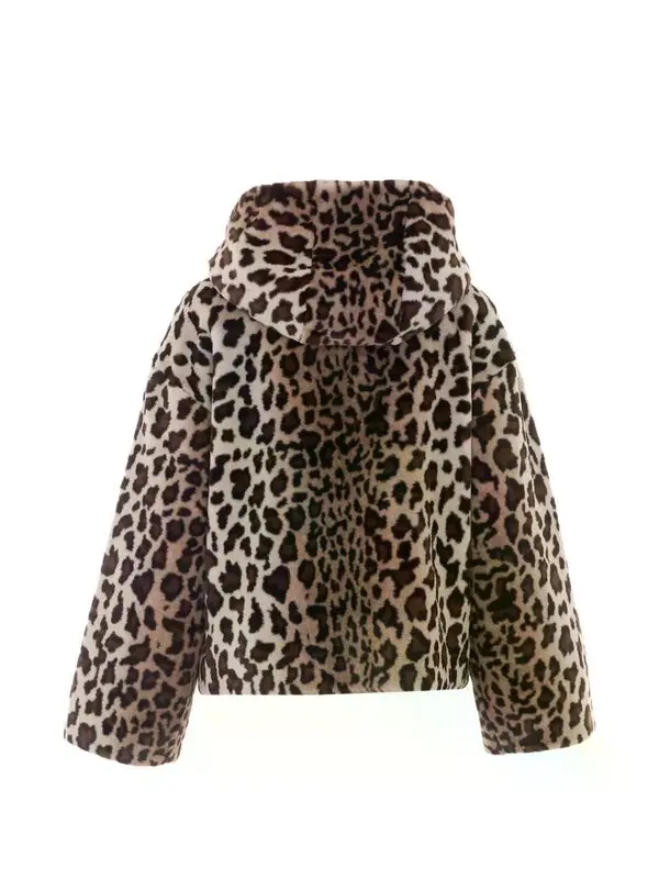 LOU ANDREA Leopard-print Reversible Jacket
