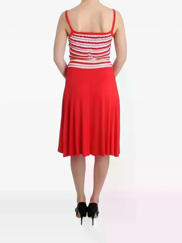 Rocco Barocco Striped A-line Midi Dress