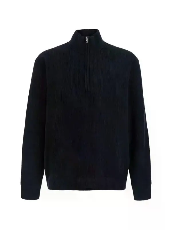 Nn07 Quarter-zip Ribbed Sweater
